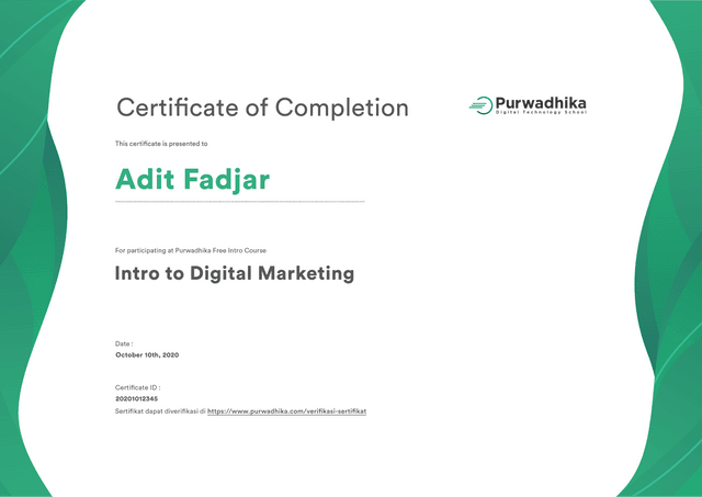 Purwadhika | Free Course | Digital Marketing